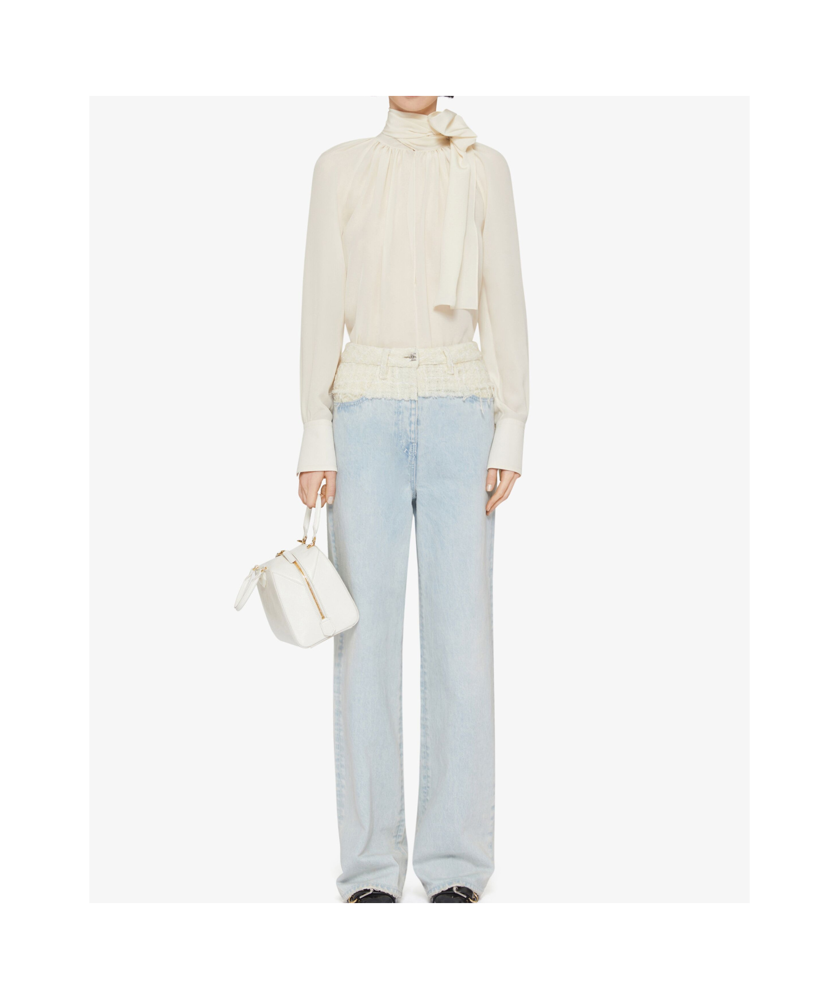 GIVENCHY Givenchy 4G Motif Tie Neck Blouse